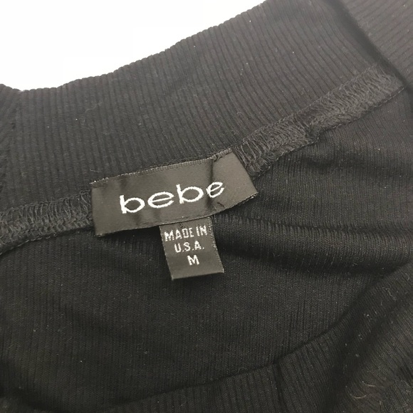 bebe | Tops | Bebe Black Rhinestone T Shirt Size M | Poshmark